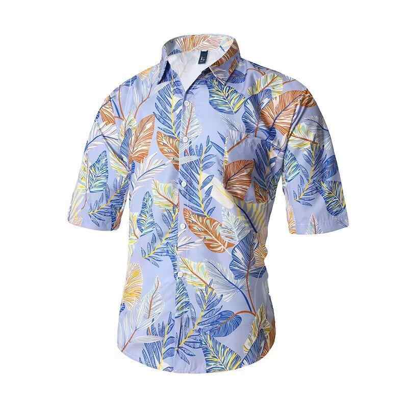 シャツ 男性用 リゾート 普段使い アロハシャツ 半袖 ショートパンツ 海辺 ビーチ 花柄 綿麻混紡 ハワイアン・素材: 真丝・スタイル: 流行・版型: 宽松型・襟型: 立领・袖丈: 半袖・柄: 纯色、印花・厚さ: 普通・メイン素材: 亚麻...