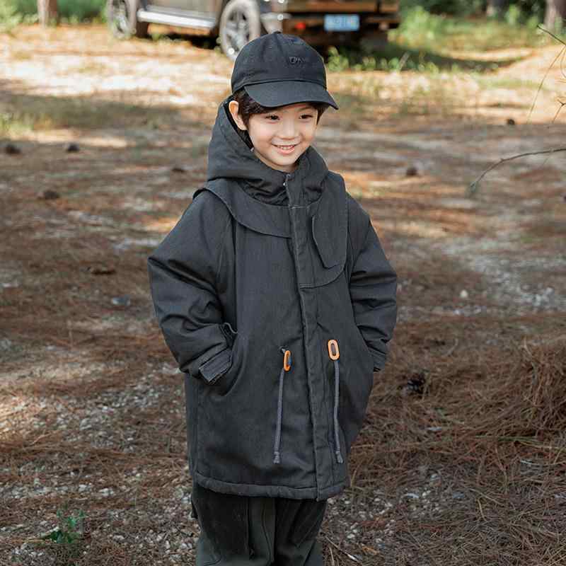 子供服 男の子 ウィンドブレーカー 裏起毛 フード付き アウター ジャンパー ジャケット コート 厚手 秋冬