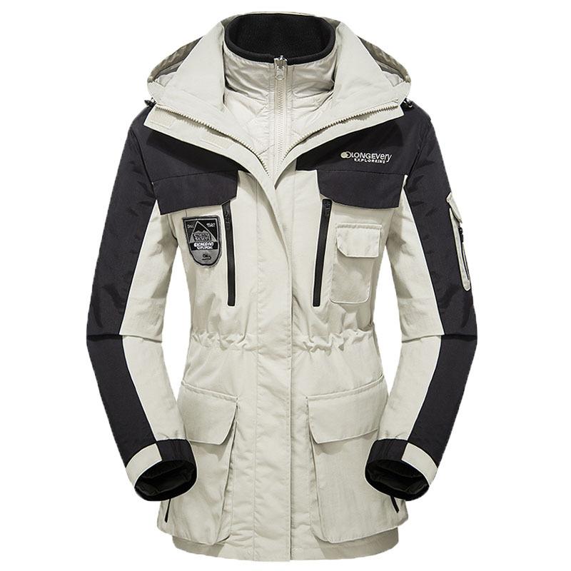 マウンテンパーカー 男性用 秋冬 防風 撥水 取り外し可能 ペア アウター アウトドア 登山 ジャンパー