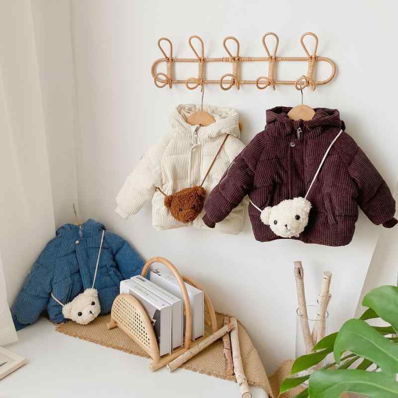 キッズ アウター 秋冬 子供服 コート 綿服 ベビー かわいい 個性 派手 韓国風 カートゥーン フード付き 耳付き 綿