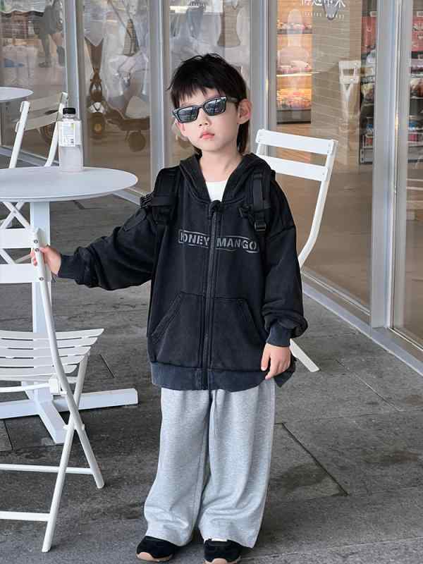 キッズ 男の子 ジャケット 春秋 アウター パーカー フード付き 中大童 カジュアル スポーティー