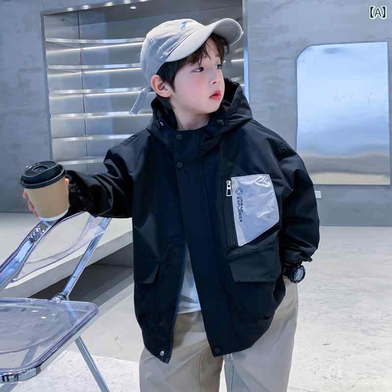 綿入りジャケット キッズ 子供服 アウター 秋冬 中綿 コート 防寒 フード付き ジャンパー あったか 男の子 ボーイズ