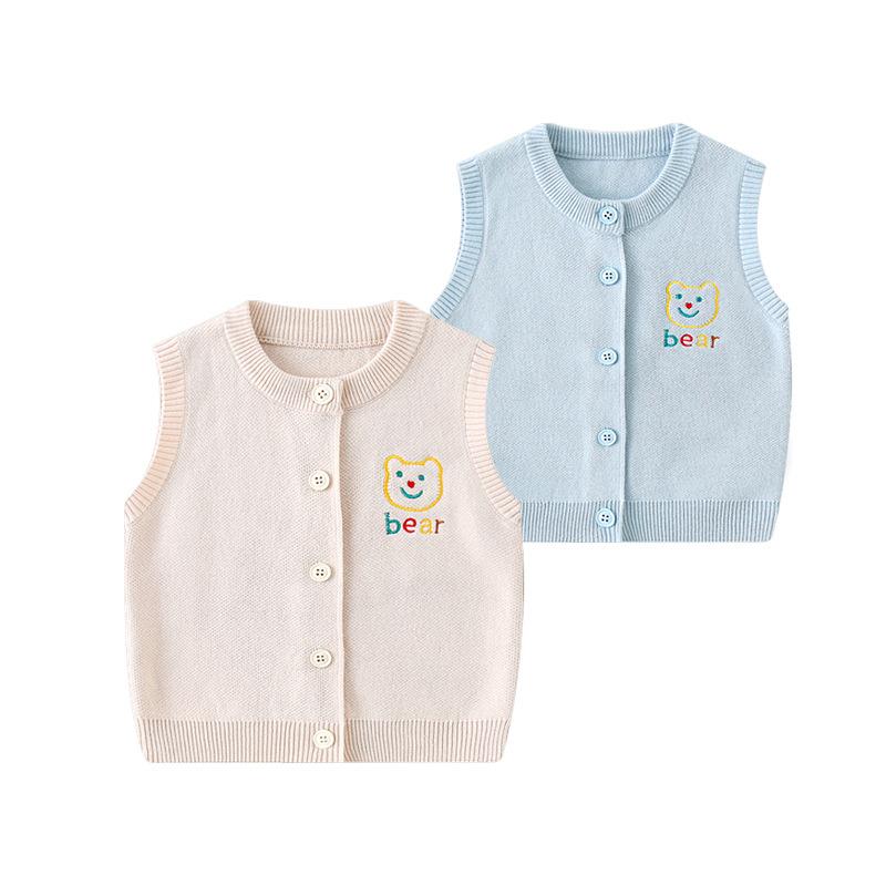ベビー服 ベスト 秋冬 男の子 ニット カーディガン 子供服 セーター おしゃれ 洋風 秋 チョッキ あったか