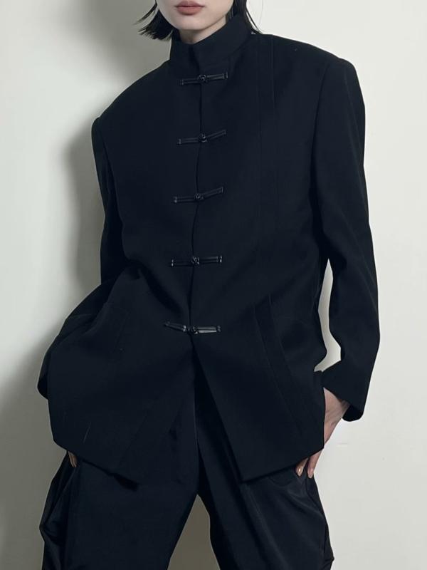 シャツ メンズ 中山装風 スタンドカラー ジャケット チャイナ風 スーツ セットアップ カジュアル 中国風 上下セット