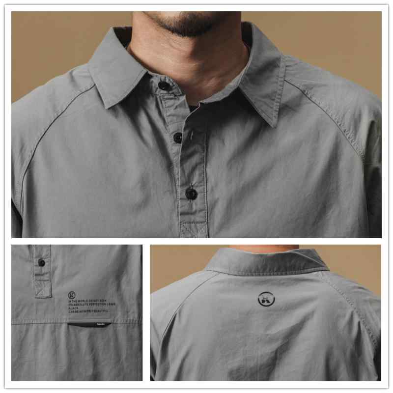 ポロシャツ メンズ 男性用 トップス 半袖 レトロ カジュアル 純綿 コットン ゆったり ワークシャツ