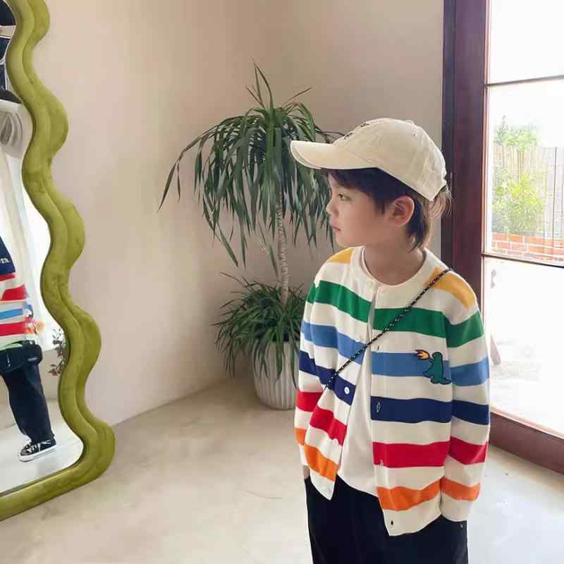 Tシャツ 子供服 長袖Tシャツ カットソー ニットカーディガン ポロシャツ 女の子 男の子 柔らかい トップス ボーダー かわいい 秋冬・性別: 男女兼用・生地: 柔らかい・スタイル: 百搭・対象年齢: 3～8歳 (100～140cm)・シ...