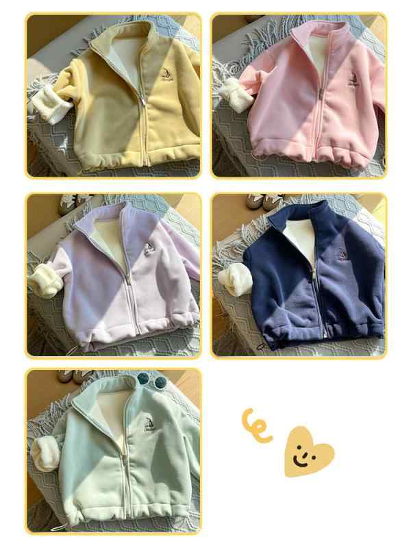 子供服 アウター 秋冬 新作 男の子 女の子 ファッション カジュアル ラムウール ジャケット ジップアップ カーディガン スウェット トレーナー トップス