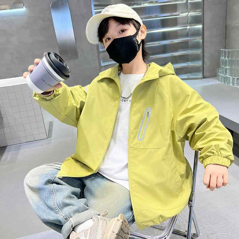 子供服 男の子 春物 アウター 大童サイズ おしゃれ フード付き 防風 ジャケット 韓国風 カジュアル ジャンパー