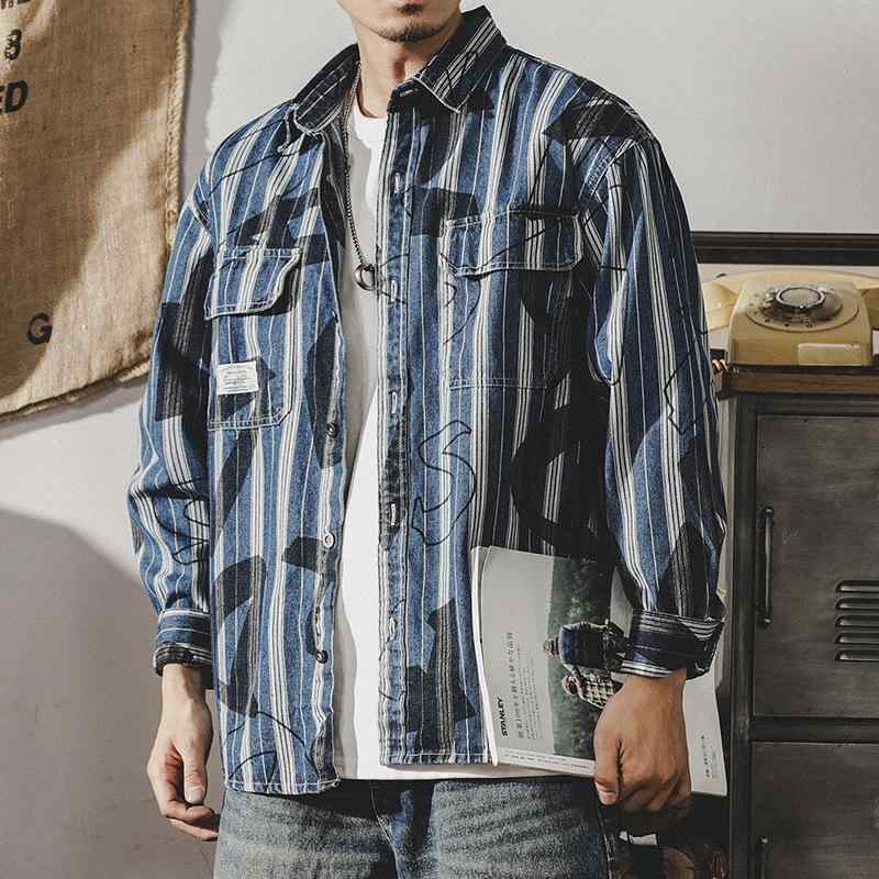 デニムジャケット メンズ 秋物 春物 切り替え トレンド ワークシャツ風 アウター Gジャン 男性用 カジュアル アメカジ