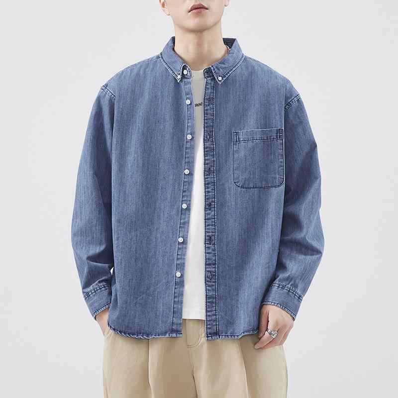 2シャツ メンズ 男性用 デニムシャツ 秋冬 レトロ ビッグシルエット ゆったり カジュアル アメカジ