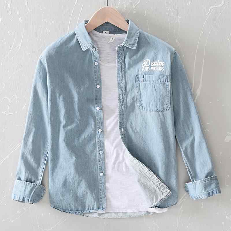 2シャツ 男性用 デニム 長袖 トップス 普段使い カジュアル