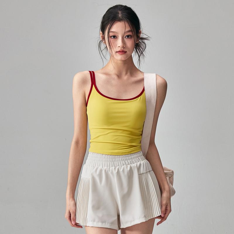 ヨガウェア レディース スポーツブラ 一体型 耐震 ランニング インナー 美背 ノースリーブ トレーニング トップス 切り替え