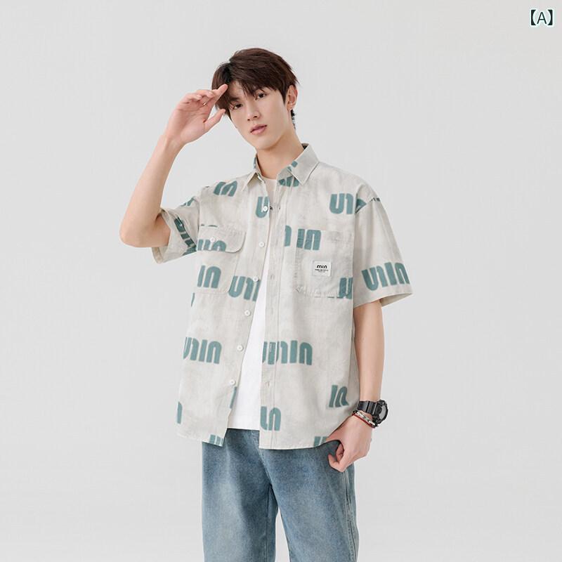 シャツ メンズ 男性用 半袖 開襟シャツ 羽織り トップス モード系 カジュアル スタイリッシュ かっこいい