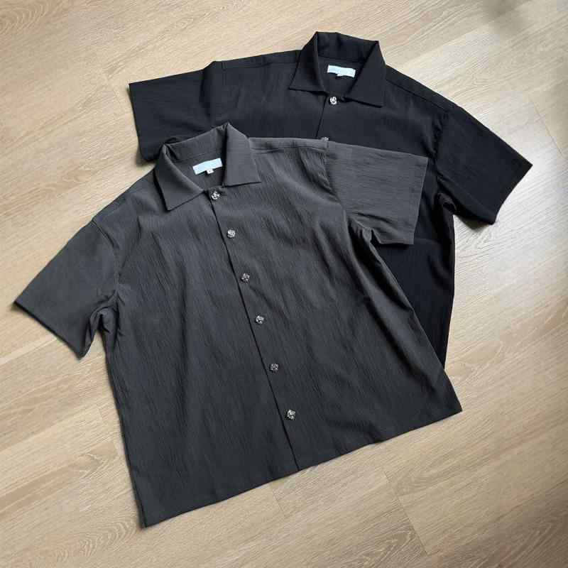 シャツ メンズ 男性用 褶皱 天丝 混紡 肌理 シルクのような滑らかなドレープ感 快適 通気性 流行 トップス