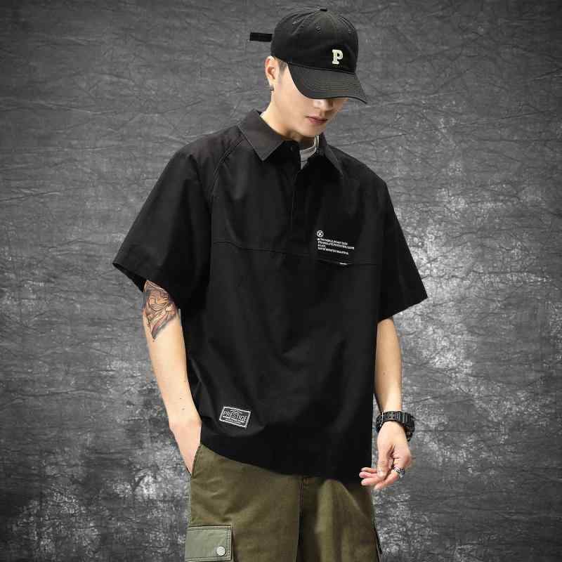 Tシャツ 男性用 半袖 トップス ルーズ サマー メンズ ワークシャツ カットソー ポロシャツ