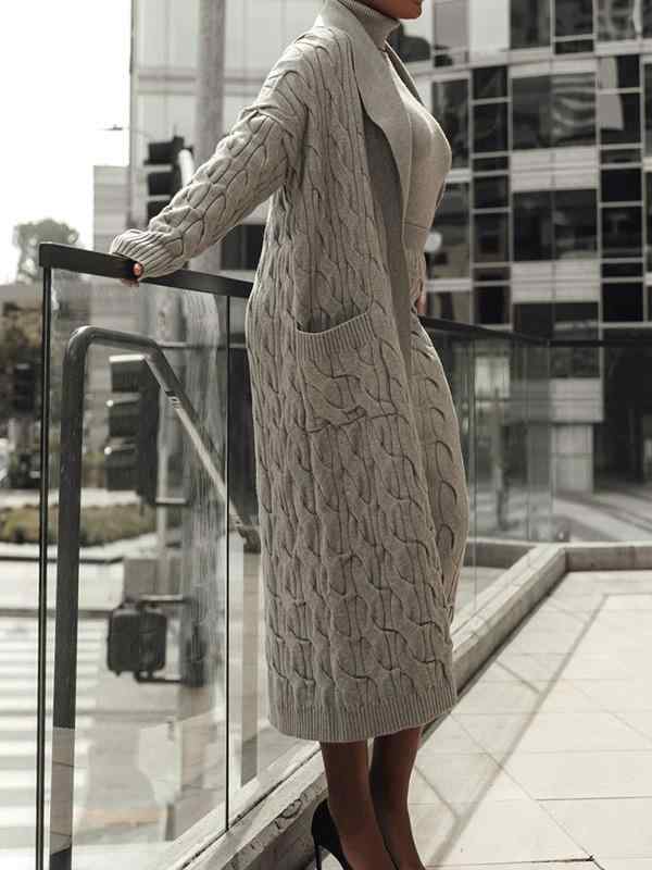 ニットカーディガン レディース ロング丈 ニットカーディガン ヨーロッパスタイル 女性用 ゆったりサイズ カーディガン 角花柄