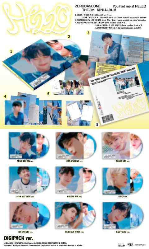 ZEROBASEONE [You had me at HELLO (DIGIPACK ver.)]（韓国盤）IMPORT■ ご購入前に必ずご確認ください ■1. 在庫管理とご注文の確定当店は複数のオンラインモールで在庫を共有しております。在...