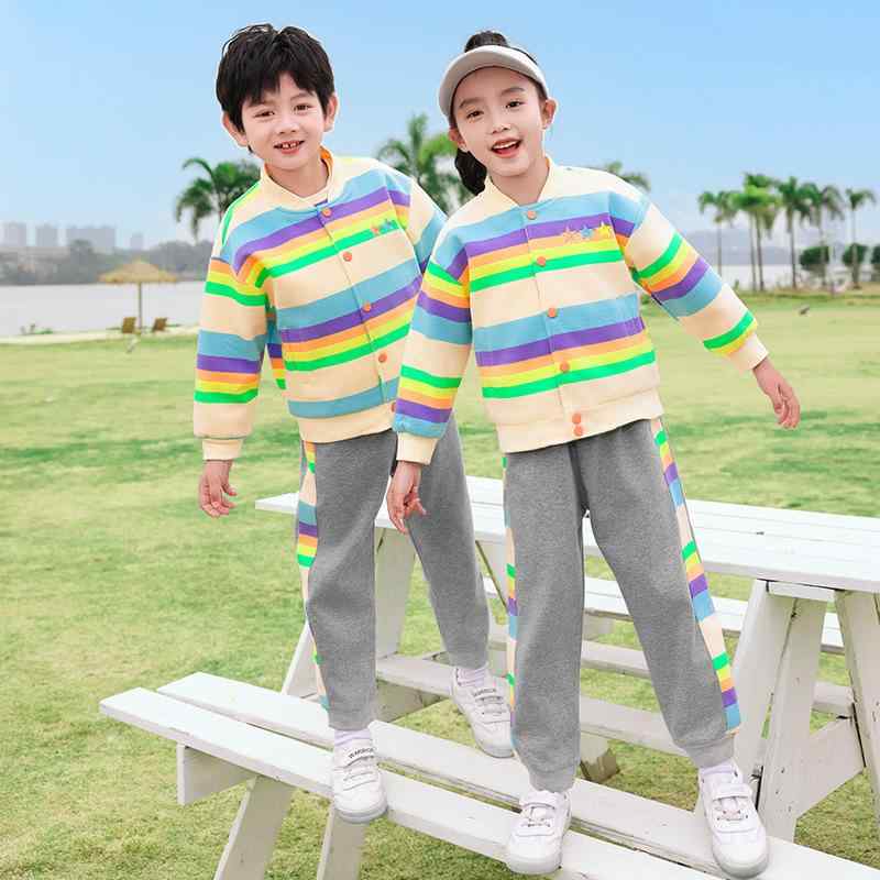 小学校 校服 春秋 ジャージ 上下セット 春 幼稚園 制服 子供 班服 3点セット・スタイル: カジュアル・適用性別: 中性/男女兼用・元素: 潮范・主な素材: 綿・主な素材の成分含有量: 95%・安全等級: B類・是否连帽: 不连帽・カラ...