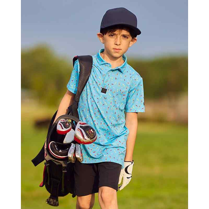 Tシャツ 子供 男児 ドライ ポロシャツ ゴルフ 親子 ペアルック トップス