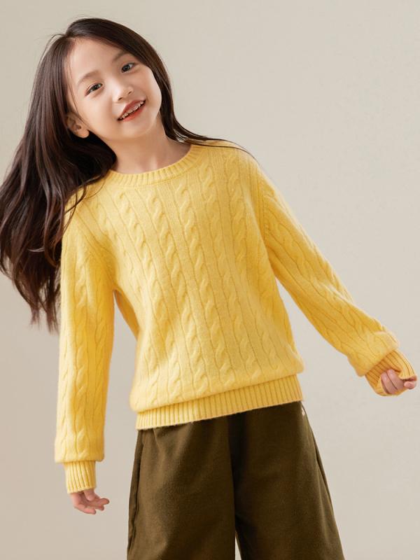 ニット キッズ 子供用 厚手セーター 男の子 女の子 ウール トップス 丸首 秋冬