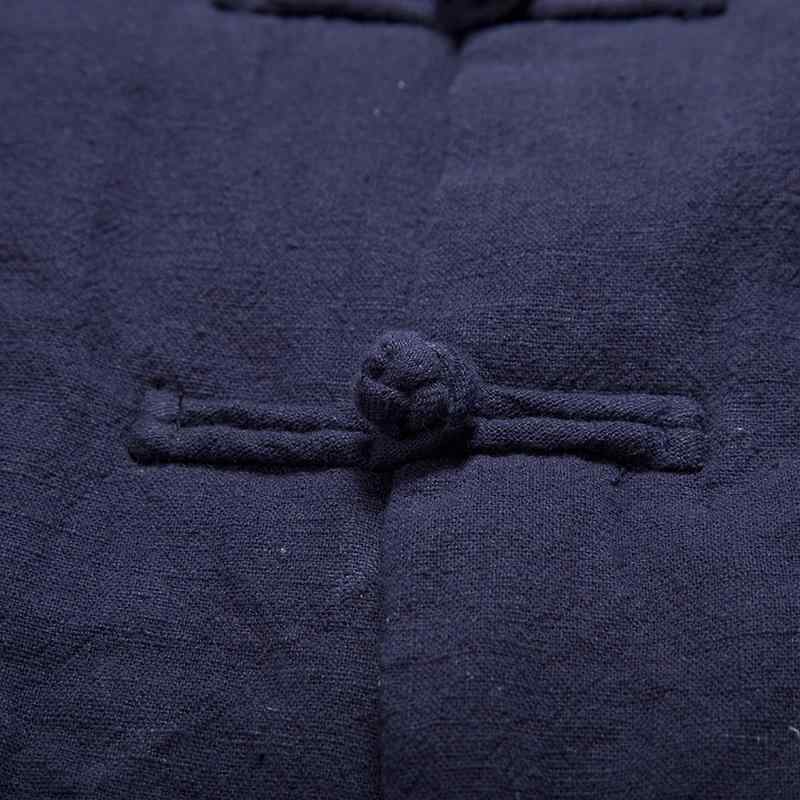 ベスト 男性用 綿麻 チャイナ風 唐装 中綿入り スタンドカラー 秋冬 加厚 防寒 チョッキ あったか おしゃれ