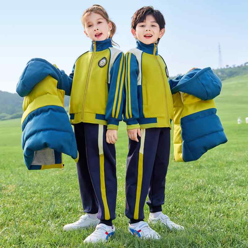 幼稚園 園服 秋冬 小学生 スクールウェア 冬季 中綿入り ベスト セットアップ 子供 キッズ 3点セット 厚手 防寒 暖かい