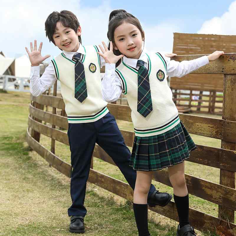 幼稚園 園服 春秋 スクール風 子供用 春季 運動会 スクールユニフォーム セット 小学生 制服 3点セット