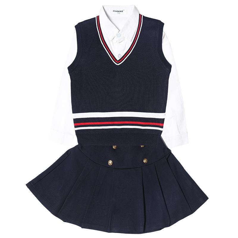 子供服 フォーマル 幼稚園 制服 春秋 ベスト 3点セット 小学生 スクール ユニフォーム クラス服