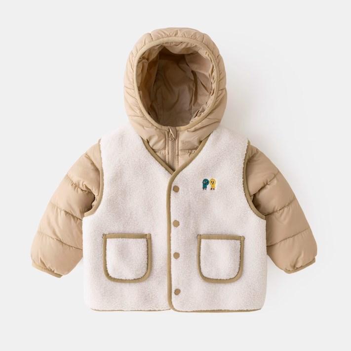 ベビー服 男の子用 ダウンベスト 上下セット 冬物 あったか 防寒着