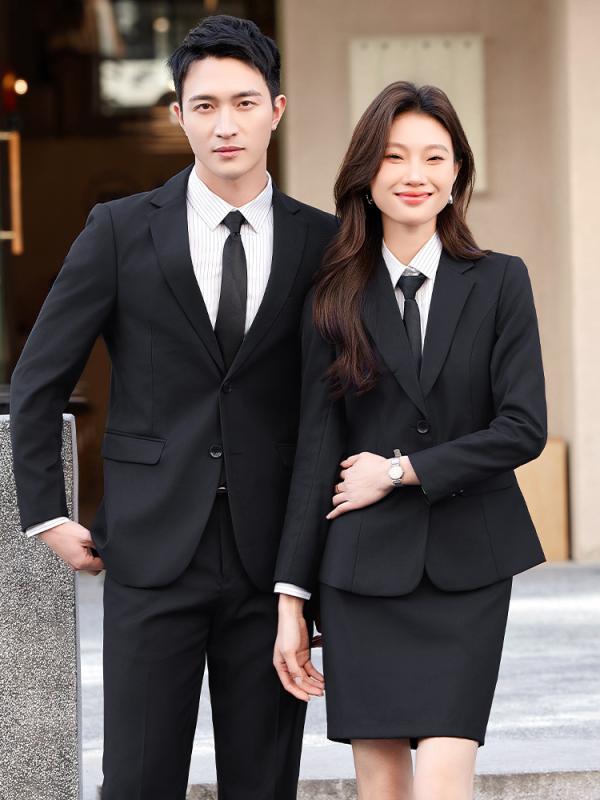 2スーツ 男性用 女性用 ビジネスカジュアル フォーマル 職業着 銀行員 哔叽生地 通年