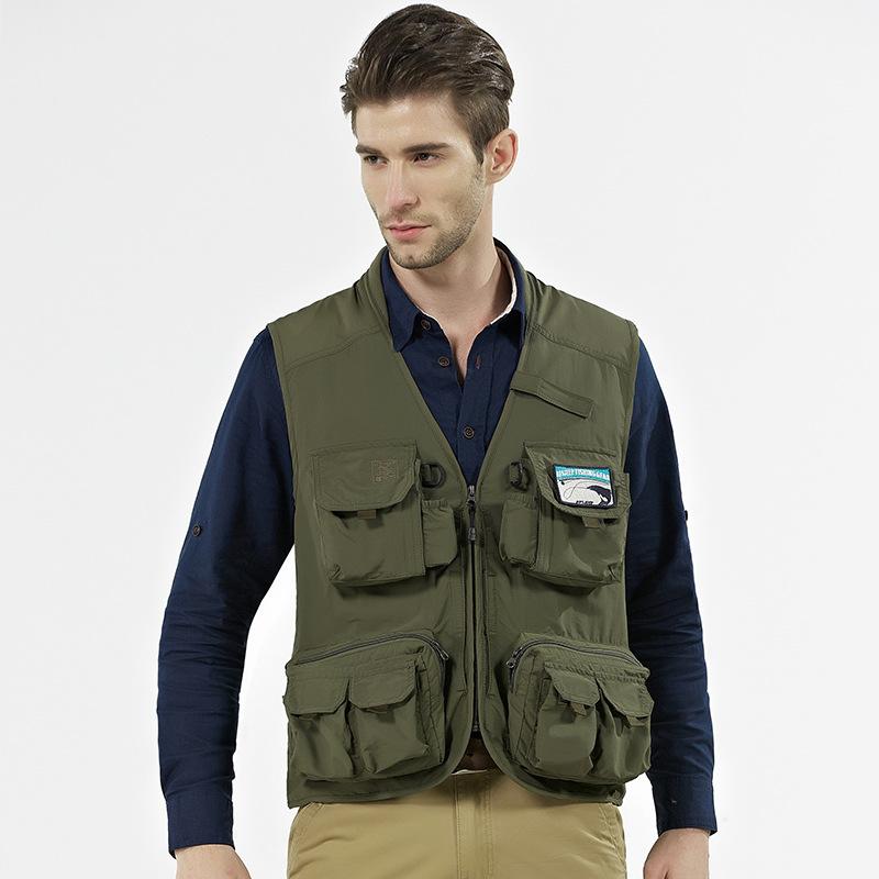 ベスト 男性用 薄手 多ポケット 撮影 釣り 速乾性