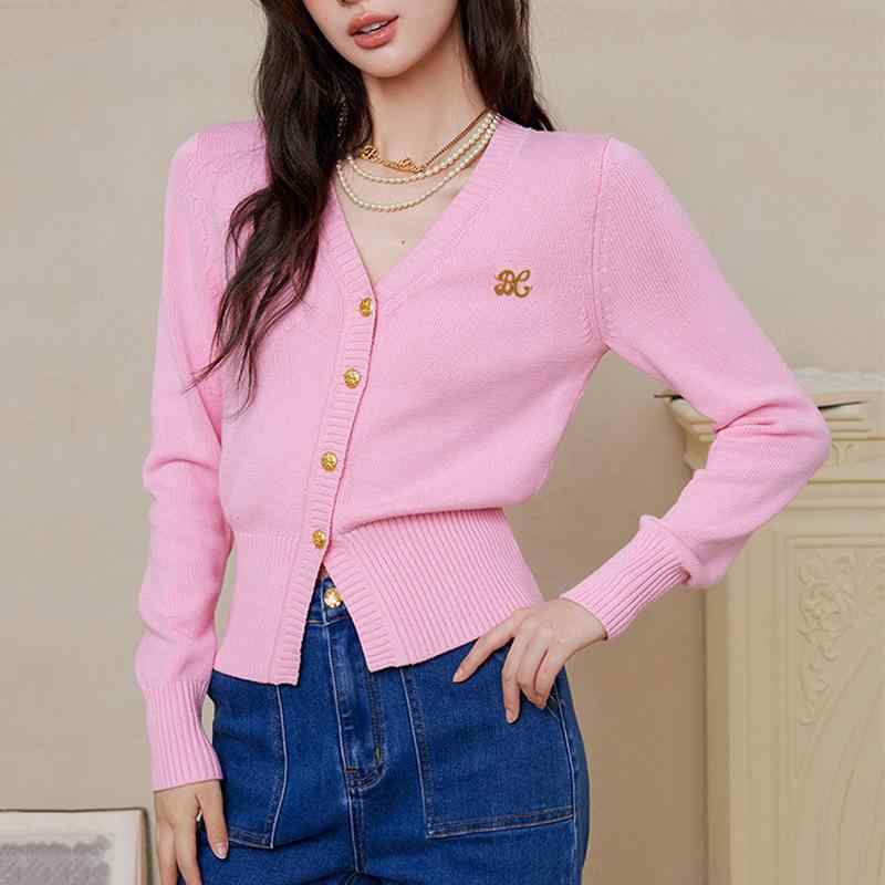 ニット レディース Vネック トップス 春秋 ファッション 小柄 カーディガン 長袖 アウター 気質 百搭