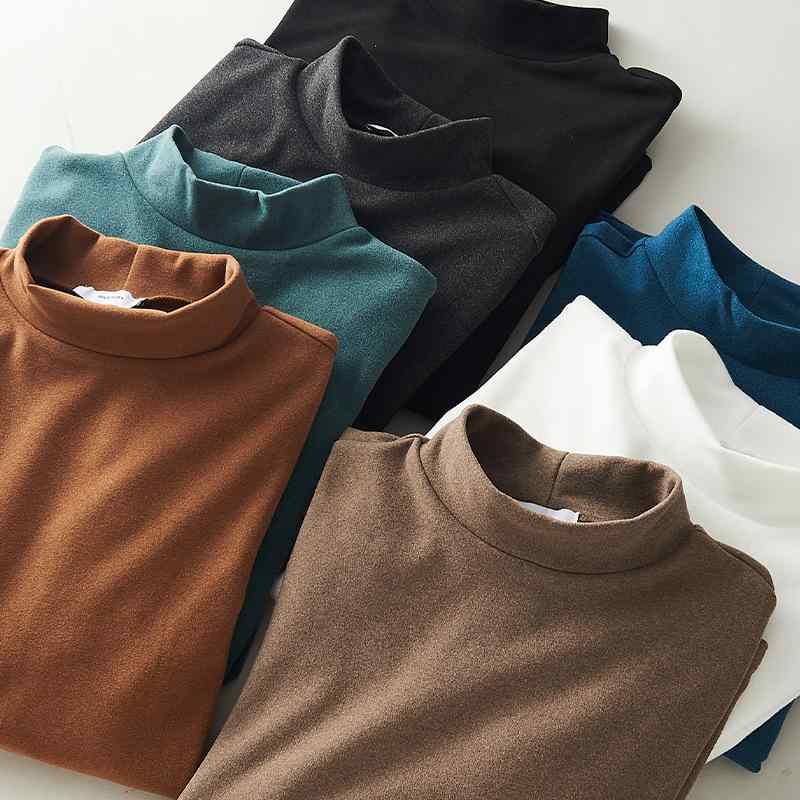 Tシャツ メンズ 男性用 裏起毛 保温 秋冬 長袖 暖かい ゆったり インナー トップス・スタイル: 青春潮流・素材: ポリエステル繊維（ポリエステル）・柄: 纯色・タイプ: プルオーバー・ネックライン: タートルネック・袖丈: 長袖・厚さ...