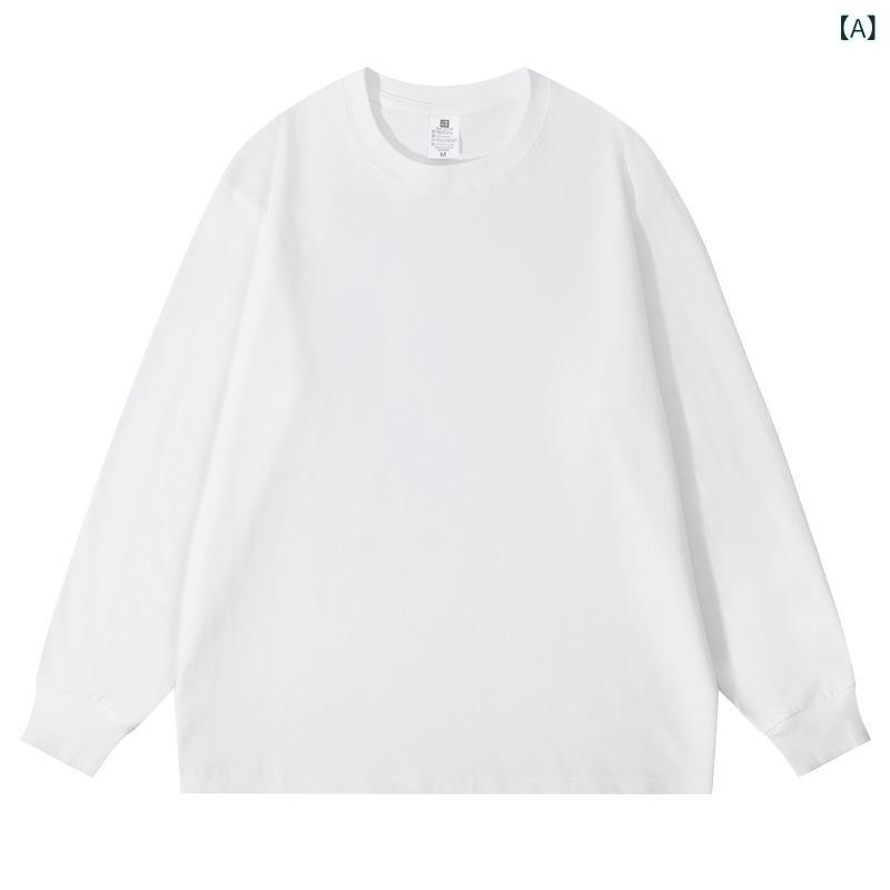 Tシャツ 長袖 男女兼用 綿 秋冬 インナー カットソー ヘビーウェイト サイドスリット リブ