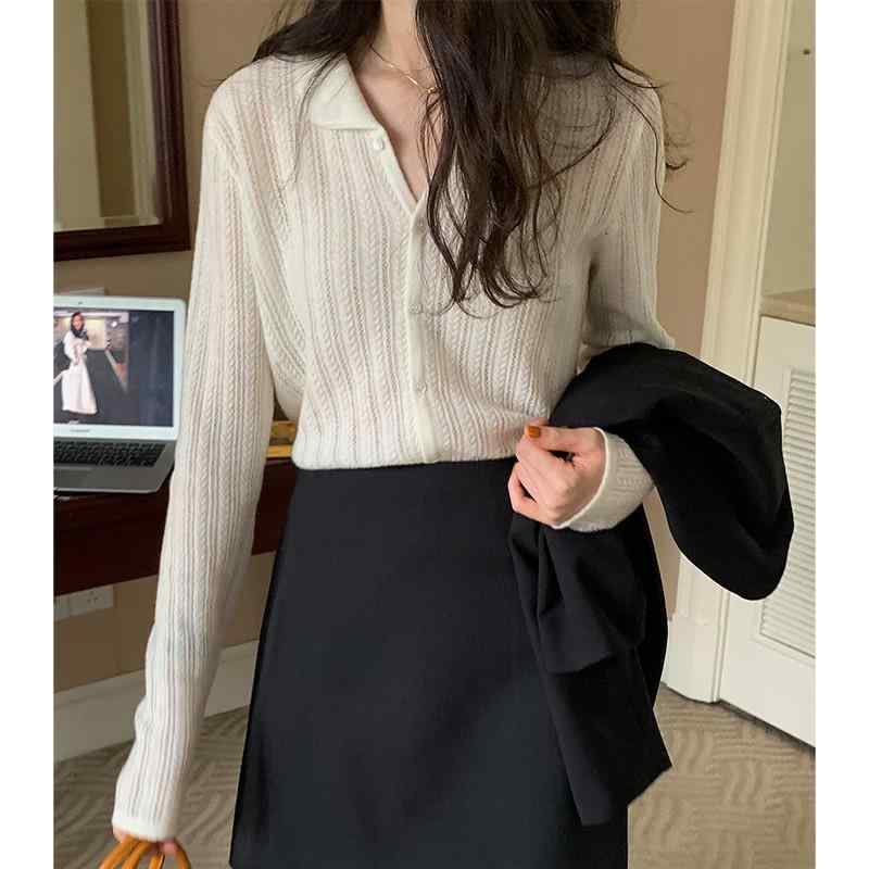 ニット レディース カーディガン 薄手 ショート丈 羊毛 トップス Vネック 長袖 かわいい おしゃれ 羽織り オフィス カジュアル 春秋