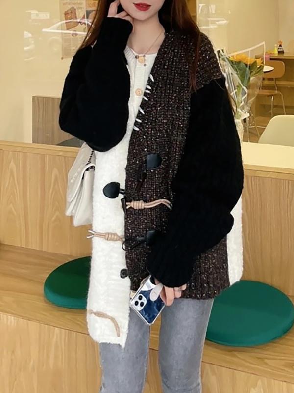 ニット レディース デザイン 切り替え ニットカーディガン 個性的 羽織り トップス かわいい 普段使い おしゃれ