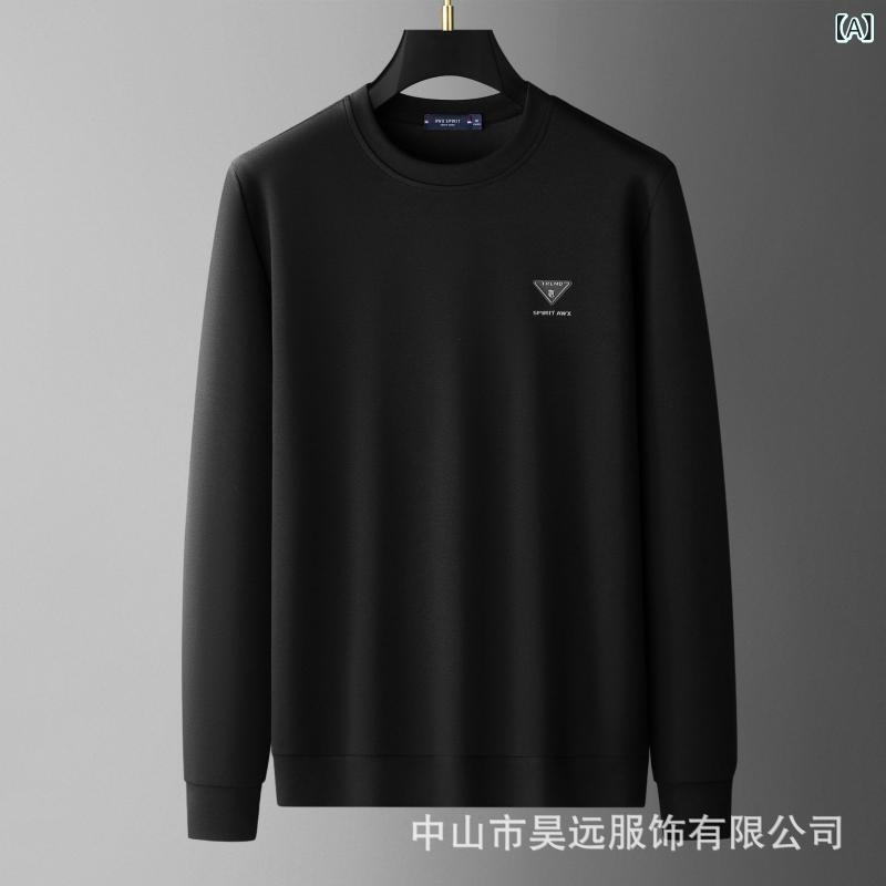 Tシャツ 男性用 モダール コットン ラウンドネック 長袖 カットソー ゆったり 大きいサイズ 普段使い 部屋着