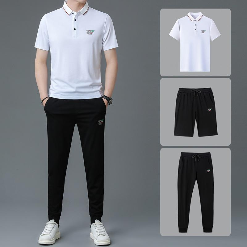 メンズ 半袖 Tシャツ &amp; 薄手長ズボン 3点セット 部屋着 男性用 運動着 カジュアルスタイル 普段使い