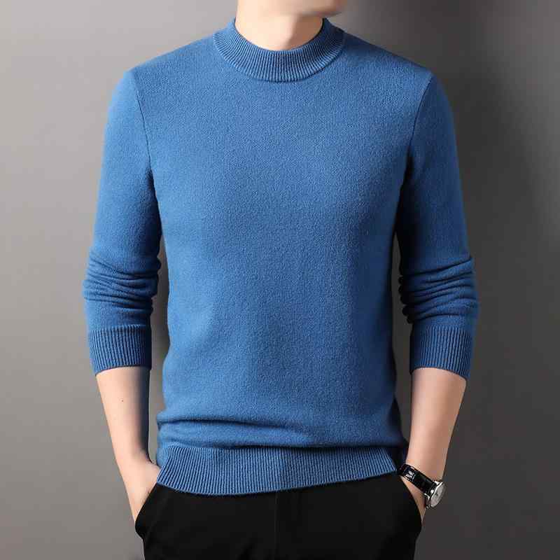 ニット メンズ 男性用 秋冬 長袖 ハイネック 洗える ウール セーター ミドルエイジ 高級感 紳士服 トップス・素材: 羊毛100%・スタイル: プルオーバー・ネックライン: セミハイネック・袖丈: 長袖・厚さ: 普通・着丈: ミドル丈(...