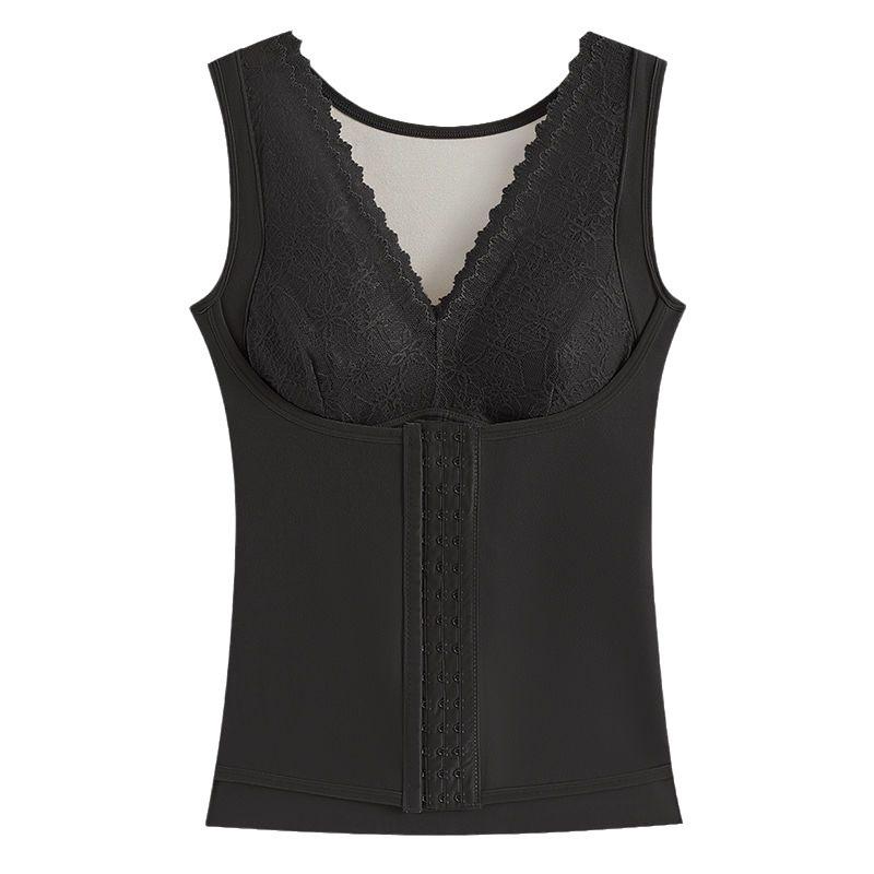 タンクトップ レディース 秋冬 接触冷感 裏起毛 あったか インナー カップ付き コルセット 補正下着 ウエストニッパー