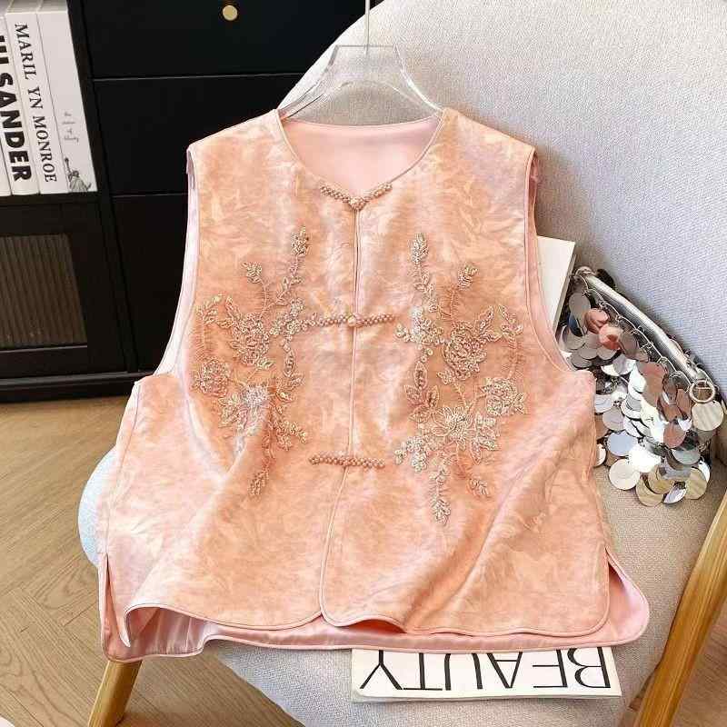 ベスト レディース 高級感 刺繍 新 中華 唐装 国風 レトロ トップス アウター 女性用 マージャン カジュアル スタイル 普段使い