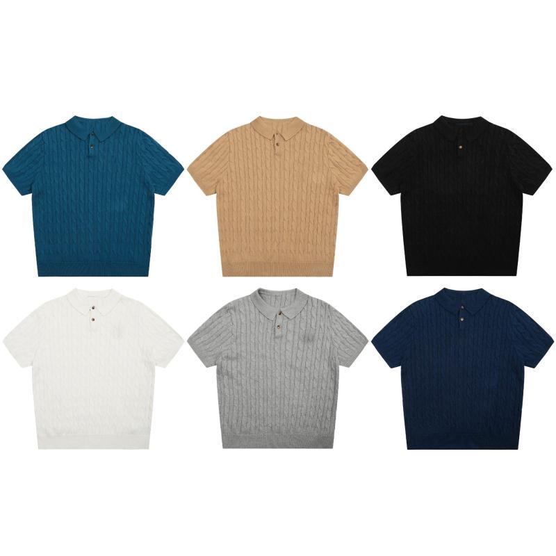 ポロシャツ 男性用 刺繍 ワンポイント 無地 ニット 半袖 春夏 秋冬
