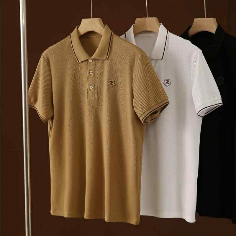 ポロシャツ 男性用 PIMA綿 親膚 通気性 襟付き 半袖 トップス