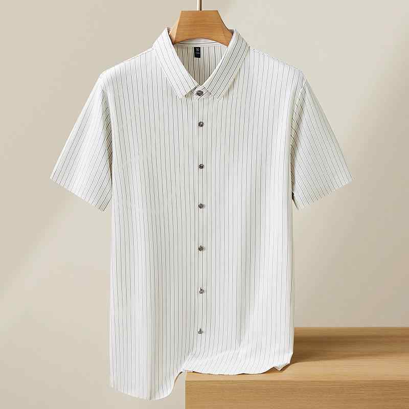 シャツ 男性用 ストライプ トップス スタイリッシュ スリムフィット 大きいサイズ ゆったり 普段使い おしゃれ着 体型カバー