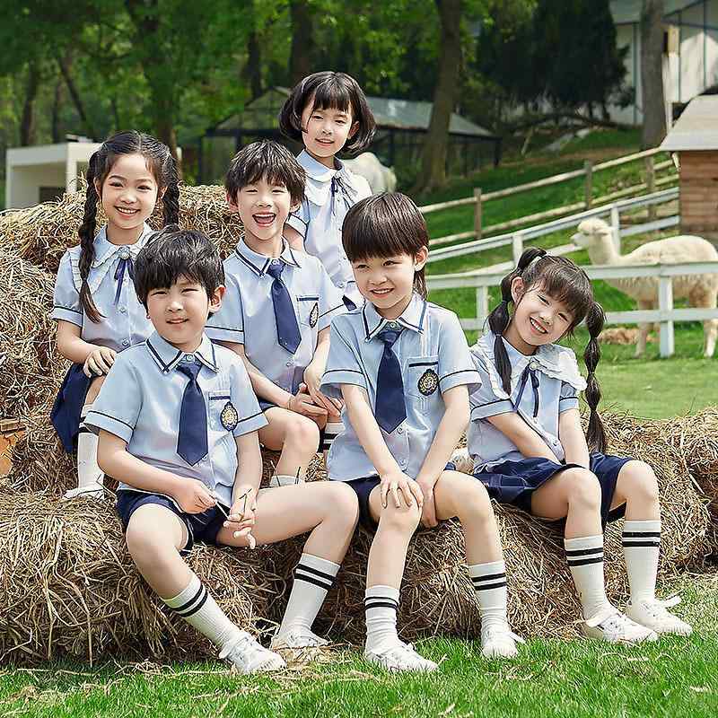 幼稚園 園服 夏物 半袖シャツ セットアップ 小学生 制服 子供服 卒業写真 運動会 普段使い・スタイル: 学院・適用性別: 男・閉鎖種類: シングルブレスト・要素: スポーツ・生地: カットパイル・主な生地の成分: 綿・カラー: 白・適合...