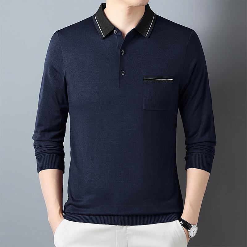 ポロシャツ 男性用 長袖 紳士服 普段使い ビジネスカジュアル トップス・スタイル: 軽熟カジュアル・袖丈: 長袖・版型: 合体型・柄: 纯色・厚さ: 普通・メイン素材: 60.9%ポリエステル、39.1%ビスコース繊維・シーン: 日常・カ...