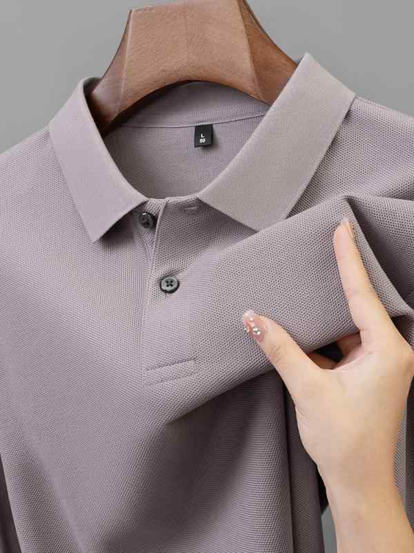ポロシャツ 男性用 秋冬 長袖 開襟 コットン 260g 团体服 工作服