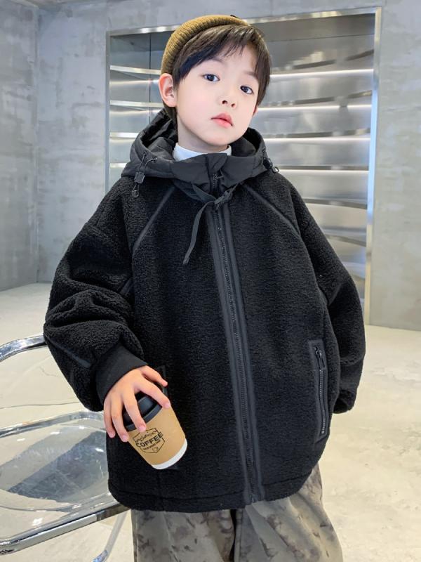 アウター キッズ 男の子 薄中綿 コート 子供 服 深秋 厚手 ジャケット 毛毛 おしゃれ