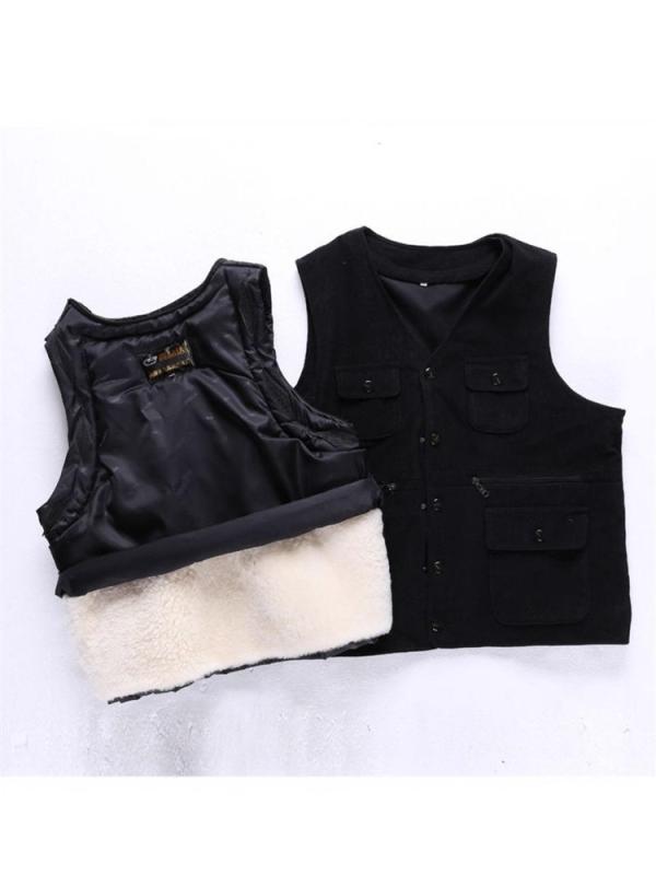 ベスト 男性用 秋冬 インナー シープスキン ウール 取り外し可能 防寒 暖かい あったか シニア 高齢者 向け カジュアル 普段使い