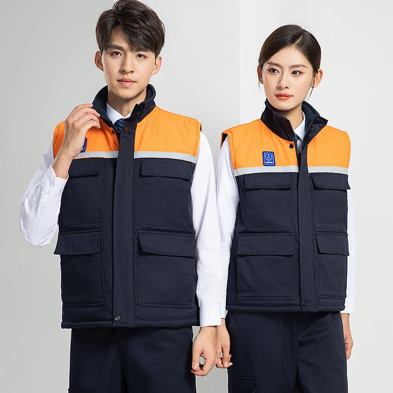ベスト 男性用 防寒 チョッキ 静電気防止 厚手 綿 ワーク shipyard ガソリンスタンド 作業服 暖かい